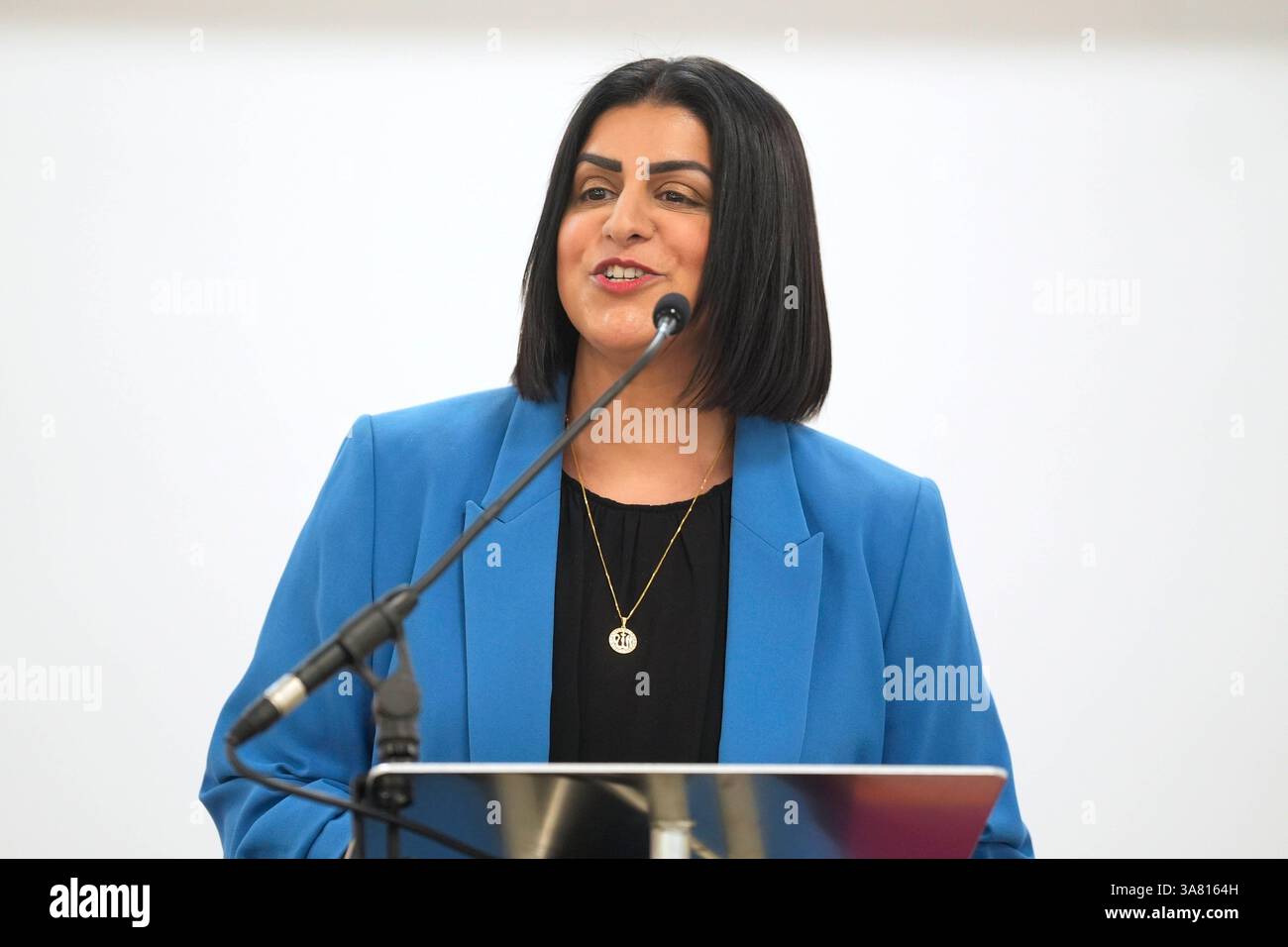 Justice Secretary Shabana Mahmood speaking during the official opening ...