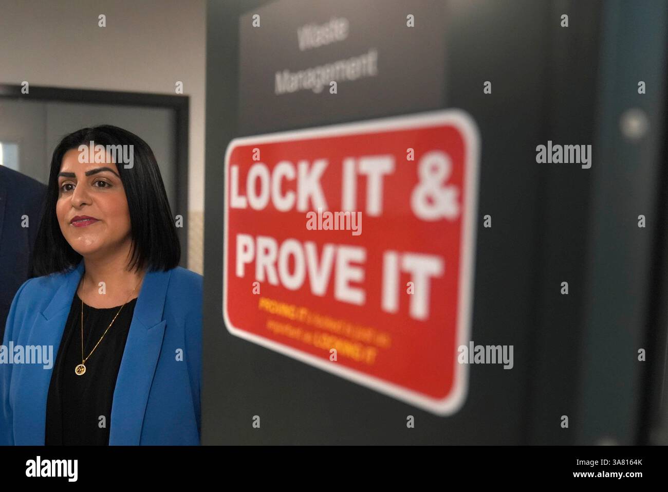 Justice Secretary Shabana Mahmood being given a tour during the ...