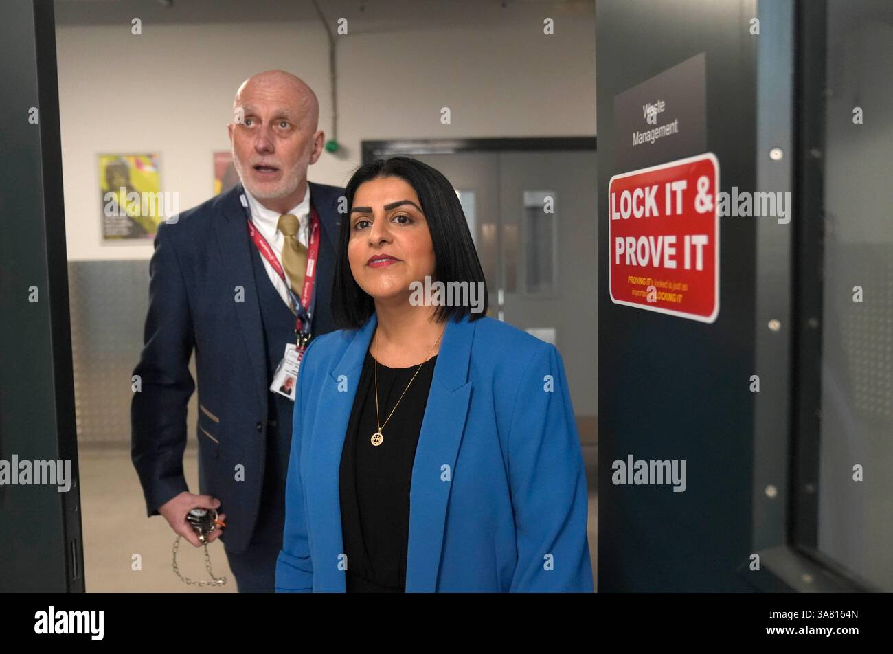 Justice Secretary Shabana Mahmood being given a tour during the ...