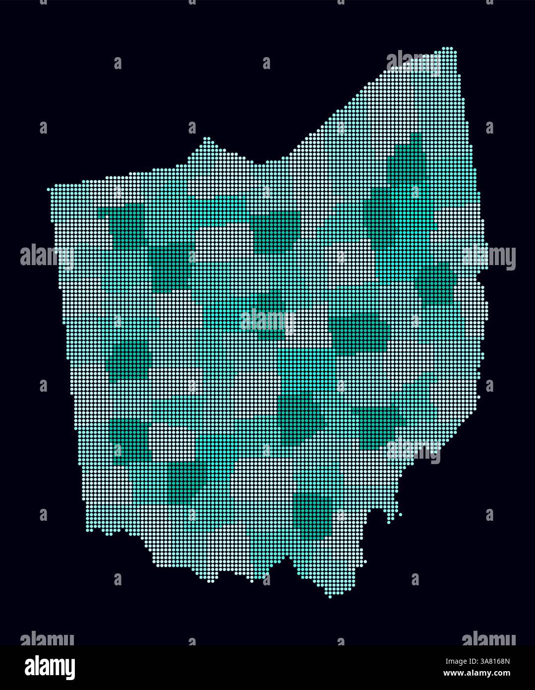 Ohio dotted map. Digital style map of the state on dark background ...