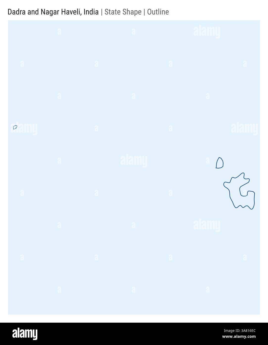 Dadra and Nagar Haveli, India. Simple vector map. State shape. Outline ...
