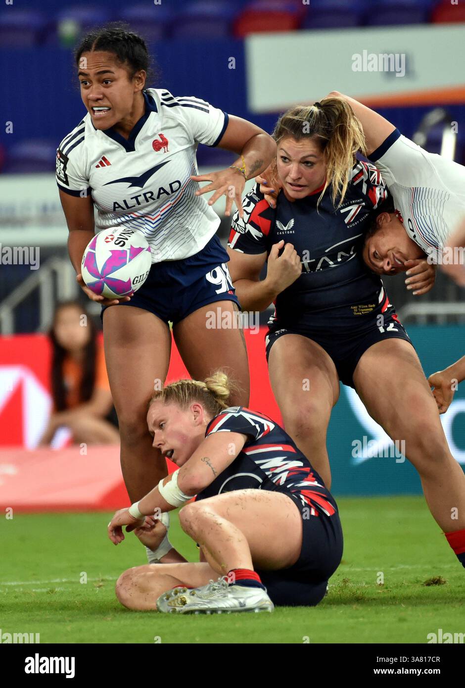 Hong Kong. 28th Mar, 2025. Rose Marie Fiafialoto (1st L) of France ...