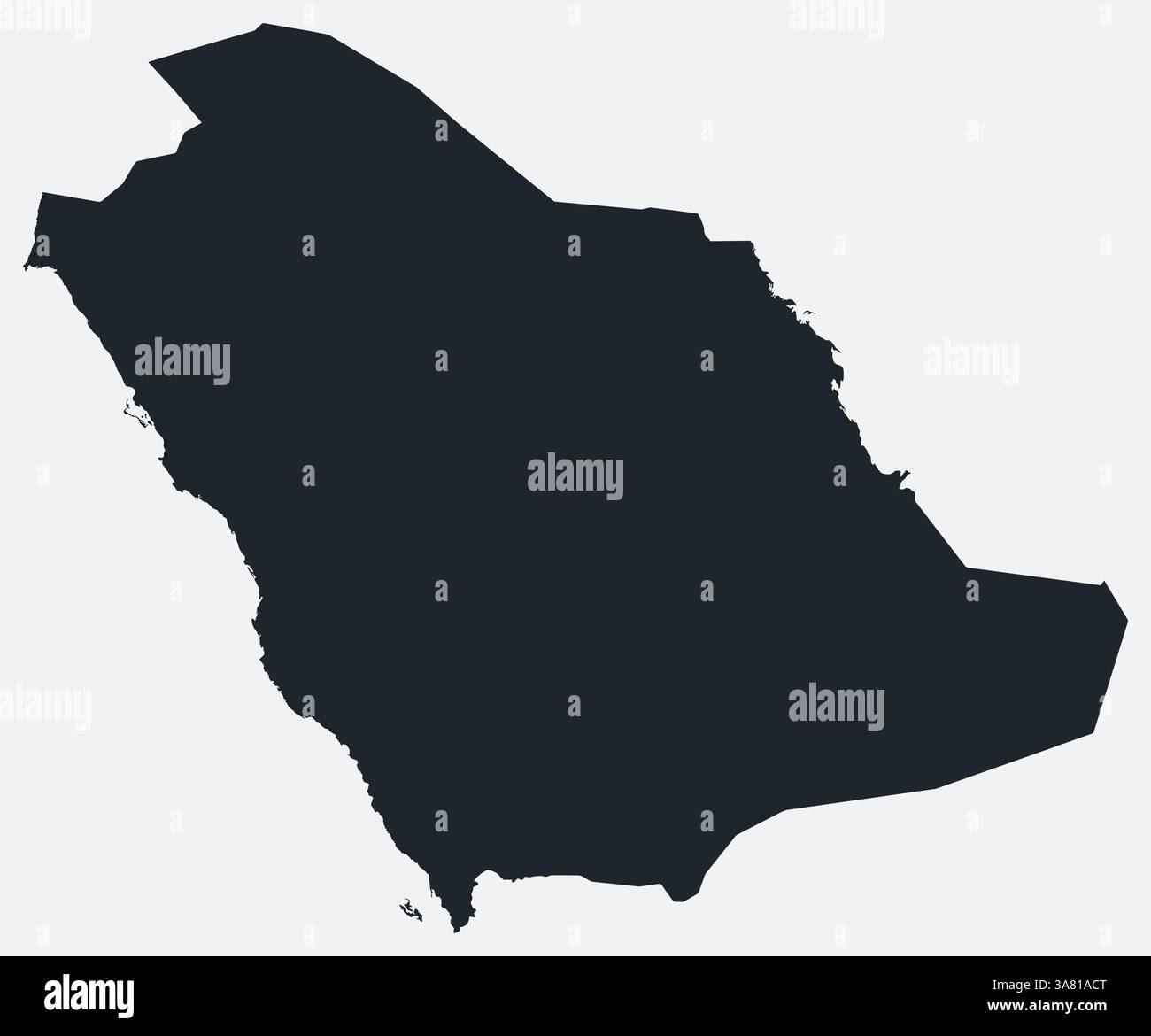 Saudi Arabia map. Just a simple border map. Shape of the country. Flat ...
