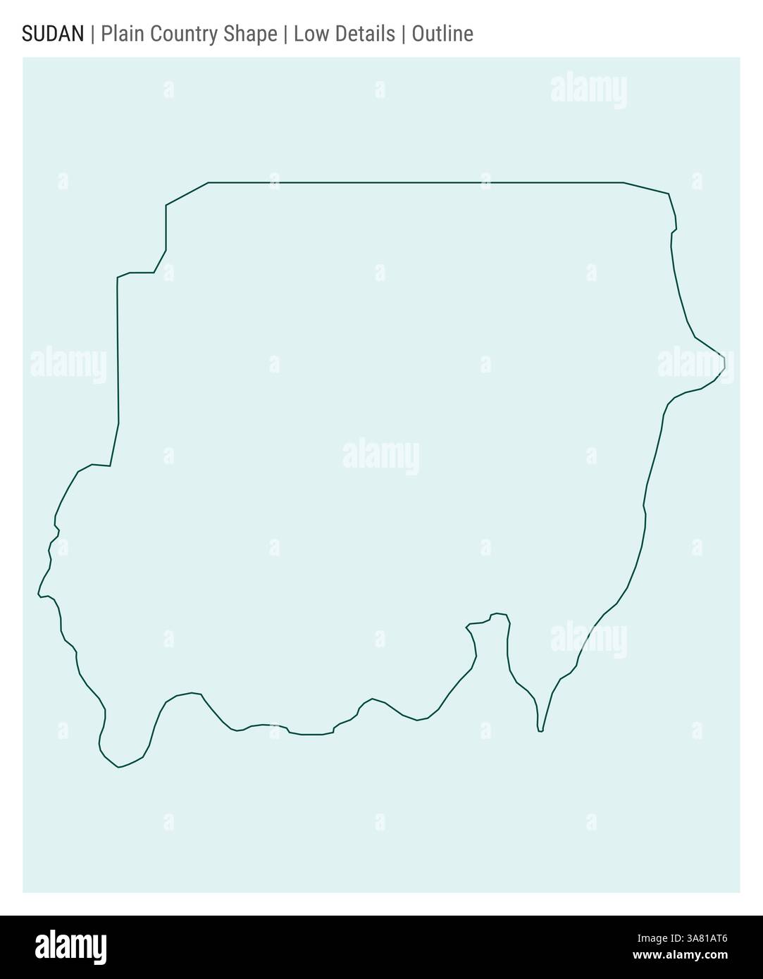 Sudan plain country map. Low details. Outline style. Shape of Sudan ...