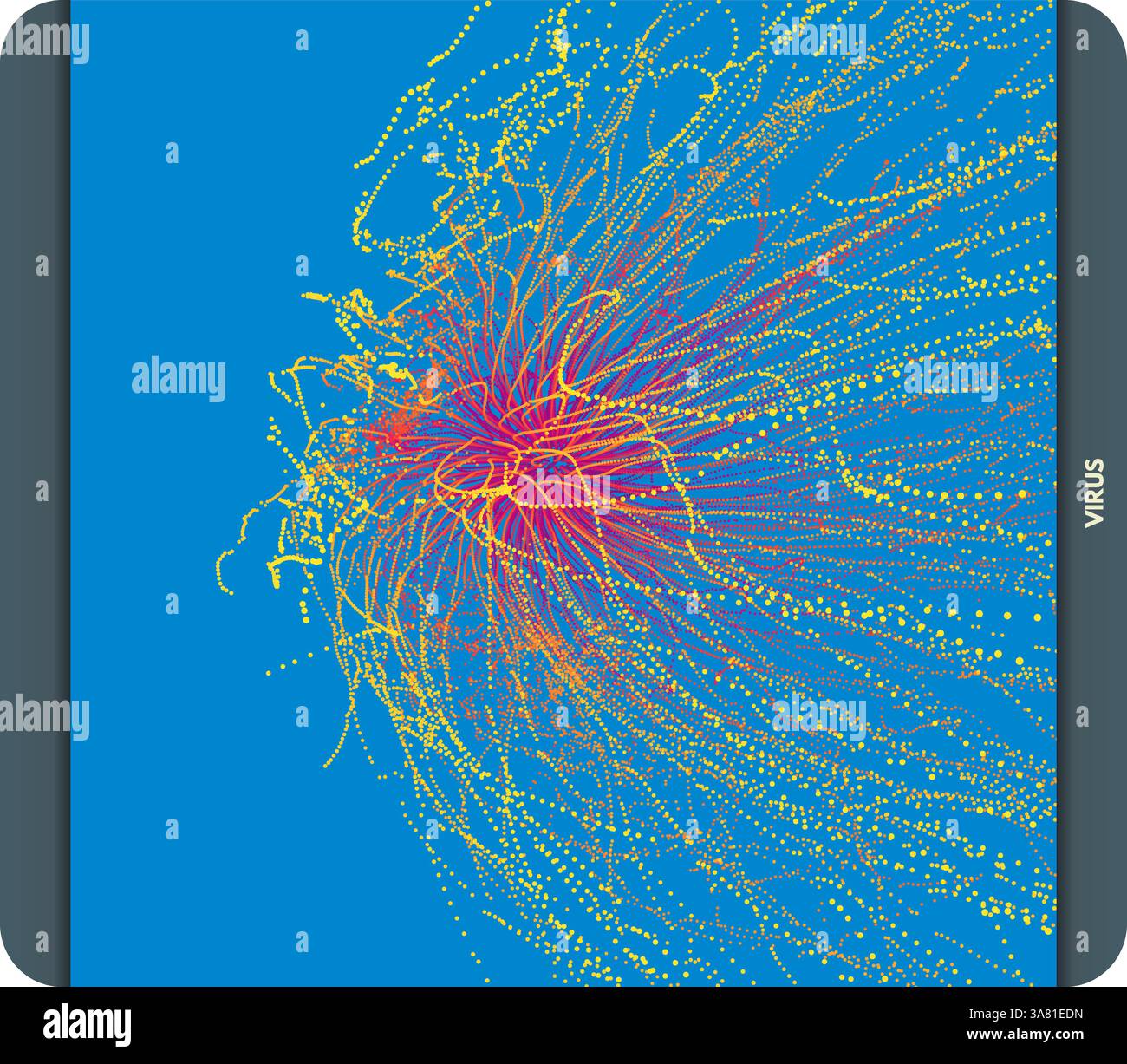 Abstract science or technology background. Array with dynamic particles. Vector illustration ...