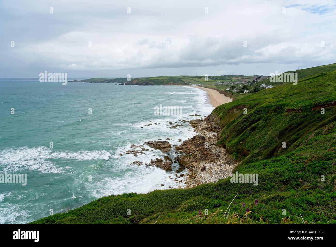 Dramatic view of The Praa Sands Beach near Penzance on Lizard Peninsula ...
