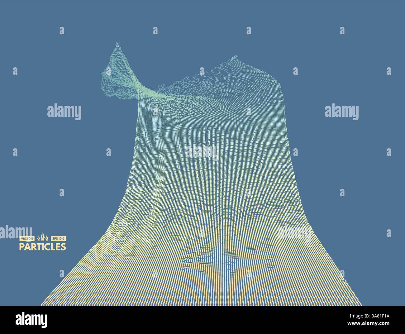 Array with dynamic particles. 3d futuristic technology style. Abstract background. Vector ...