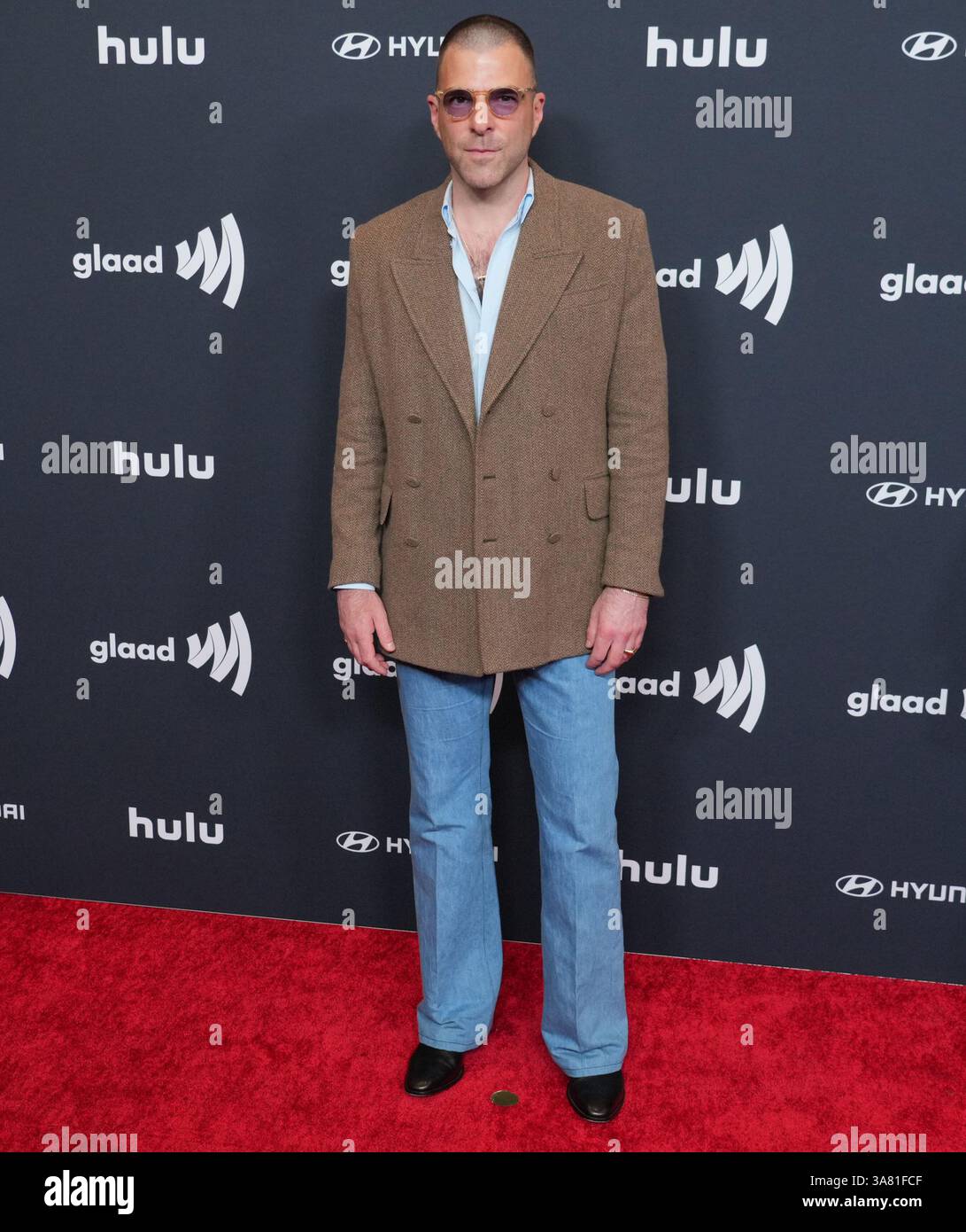 Zachary Quinto arrives at the 36th Annual GLAAD Media Awards held at ...