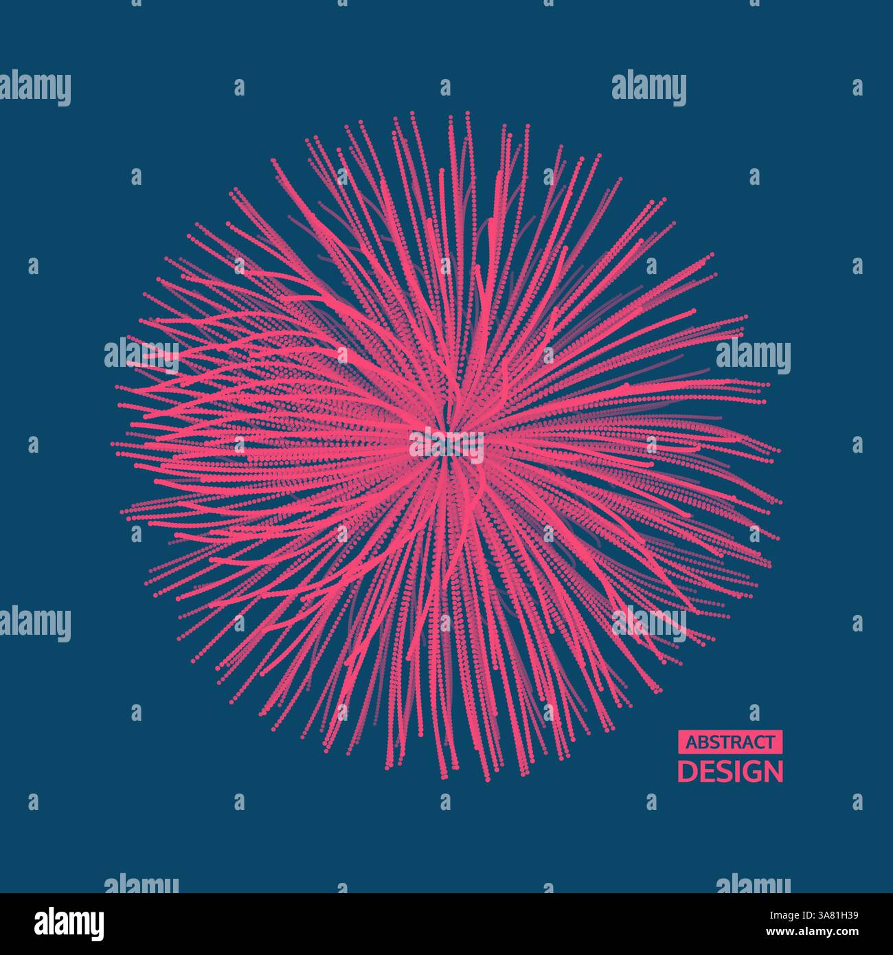 Abstract sphere. Array with dynamic particles. Modern science and technology element. Vector ...