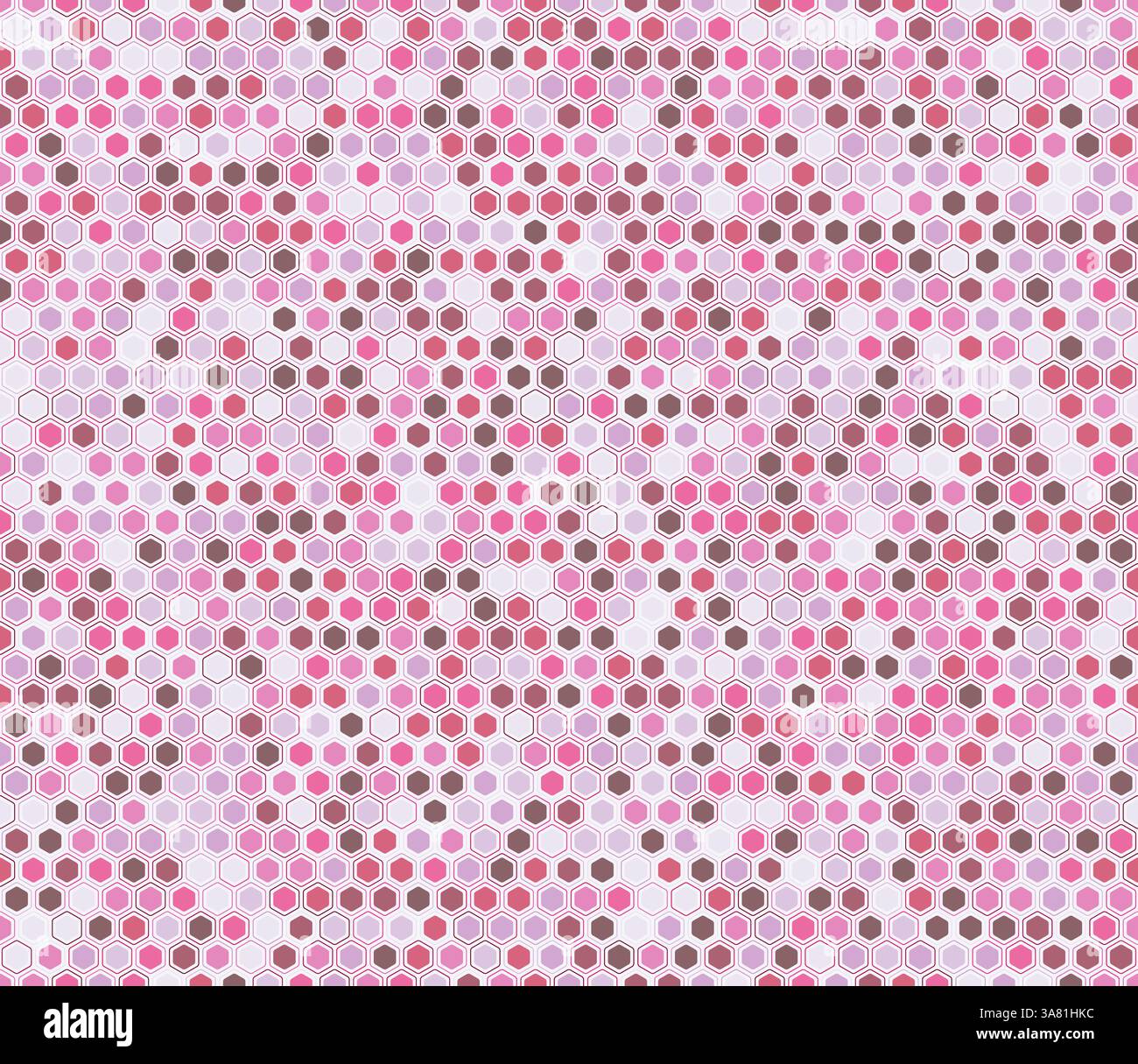 Abstract mosaic hexagon shapes background. Rounded hexagons mosaic pattern with inner solid ...