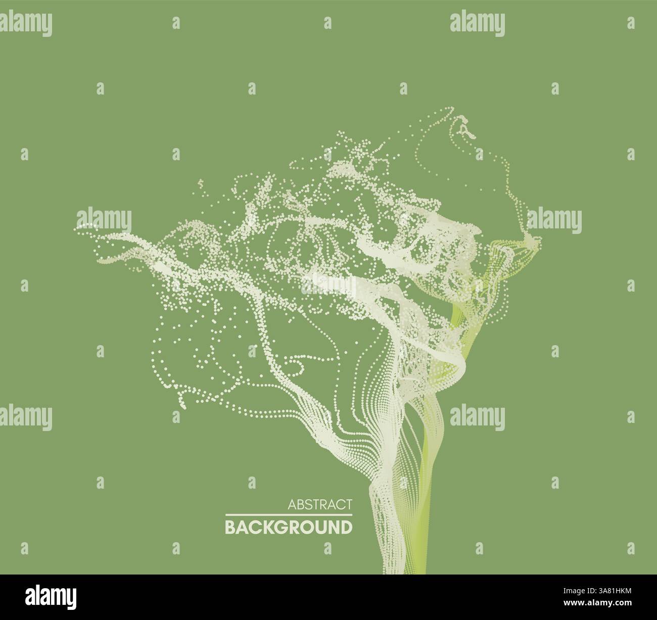 Water splash imitation. Array with dynamic emitted particles. Abstract background. Vector ...