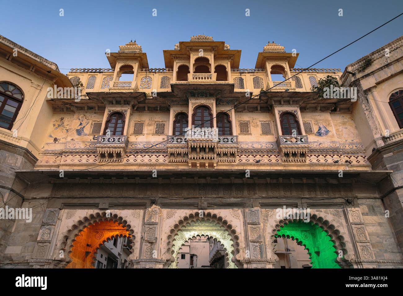 Gangaur Ghat (bagore ki haveli) in blue hour, Udaipur, Rajasthan, India ...