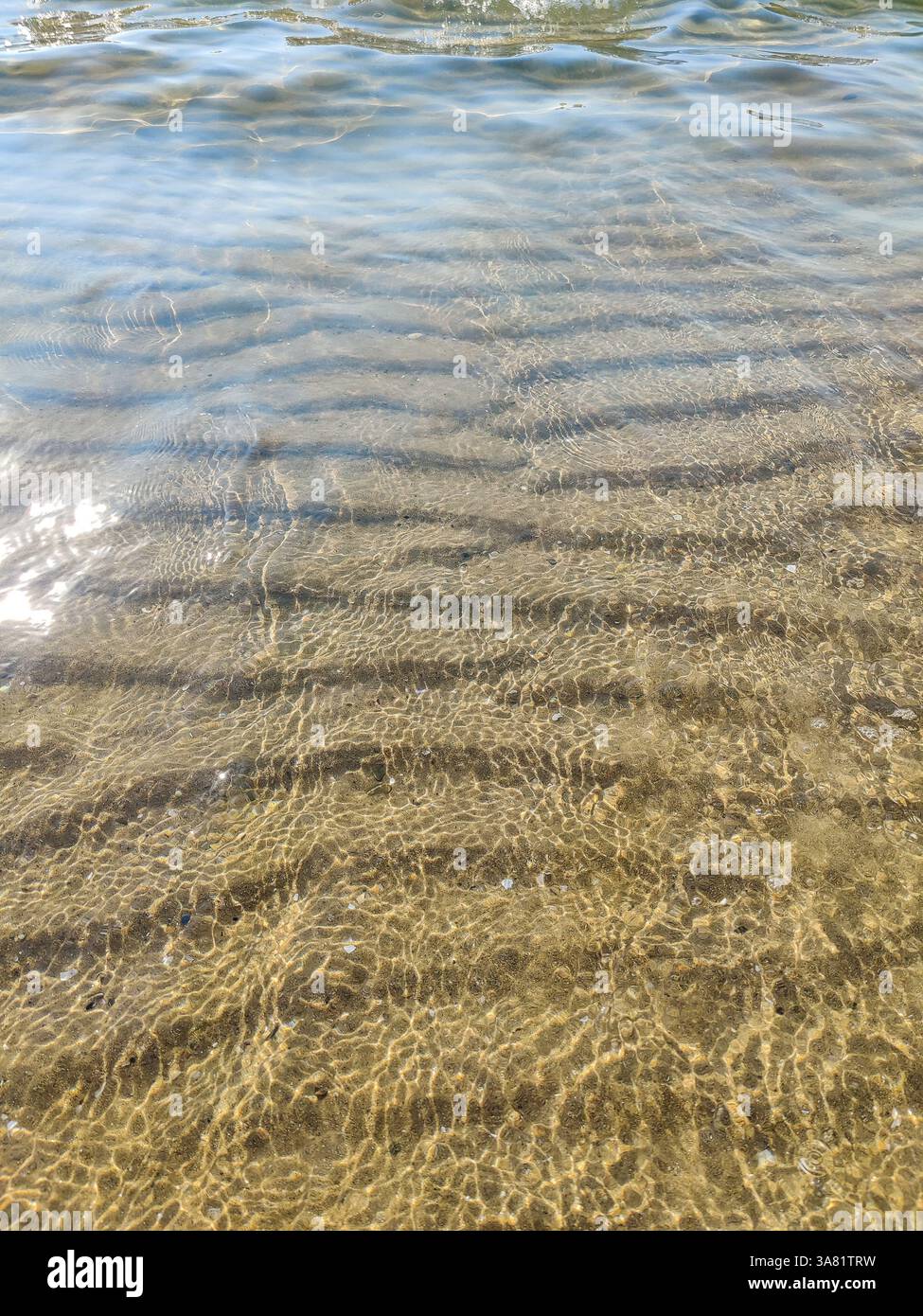 Sunlit Water. Sandy Seabed. Aquatic Rippled Surface, Abstract Texture, Light Patterns. Beauty in ...