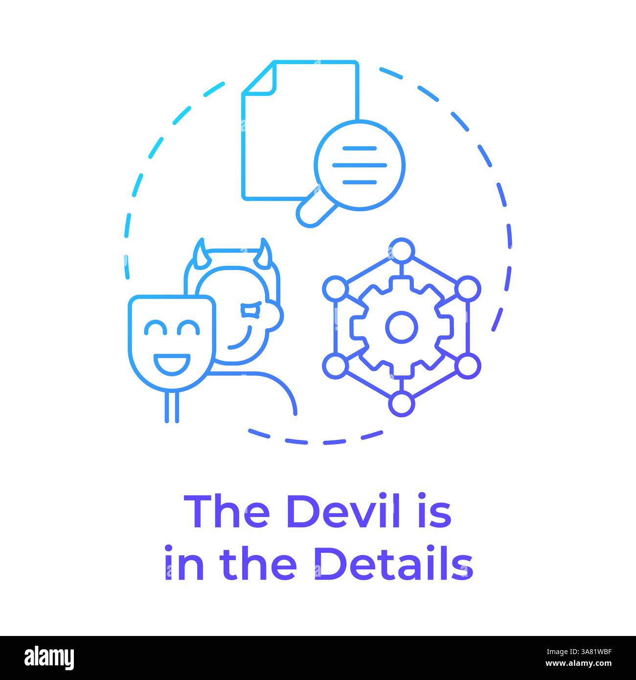 The devil in details blue gradient concept icon Stock Vector Image & Art - Alamy