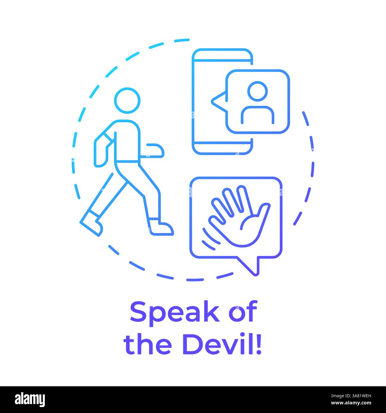 Speak of devil blue gradient concept icon Stock Vector Image & Art - Alamy