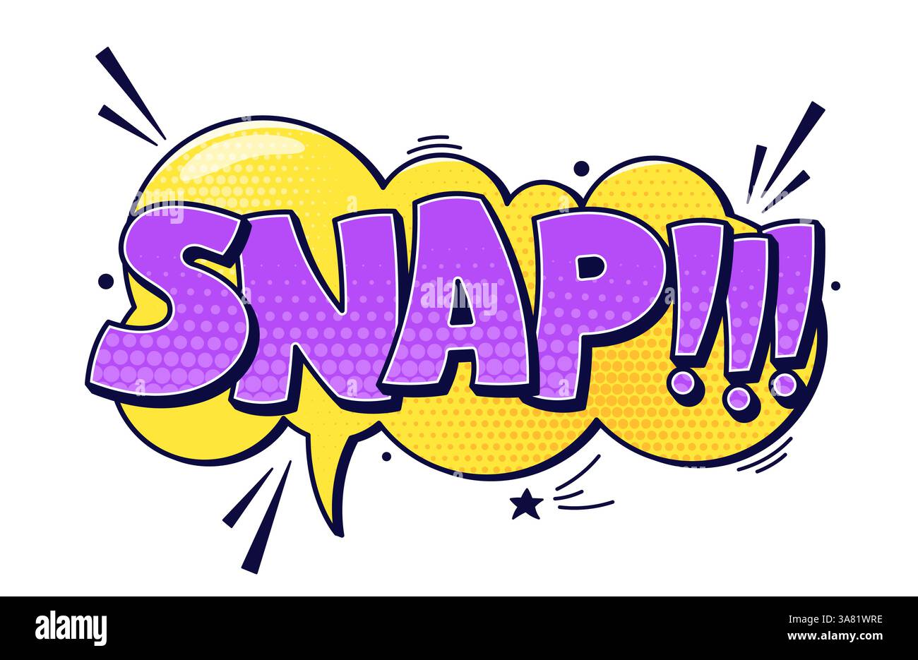 Comic speech bubble Snap. Pop art color illustration Stock Vector Image ...