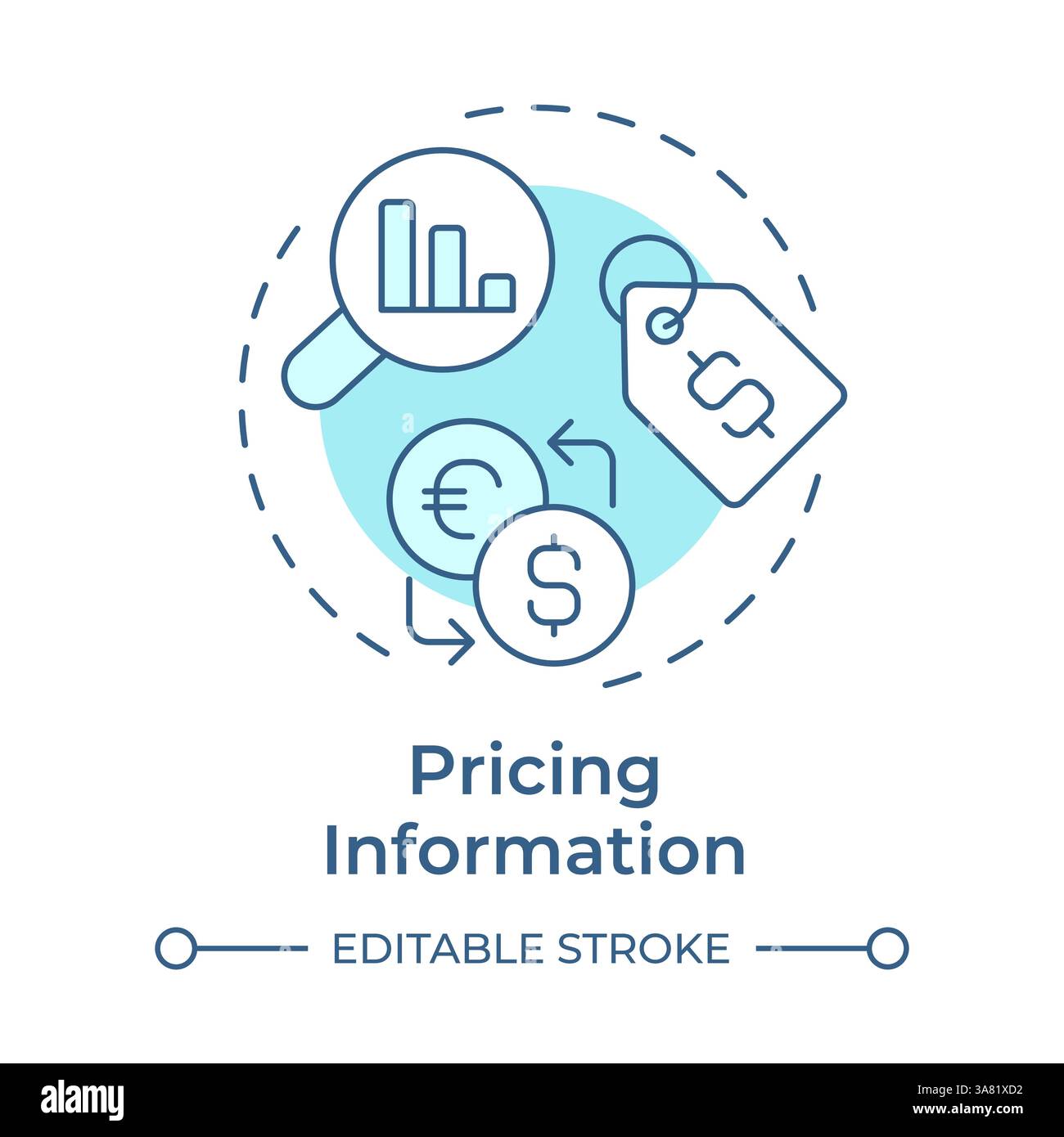 Pricing information soft blue concept icon Stock Vector Image & Art - Alamy