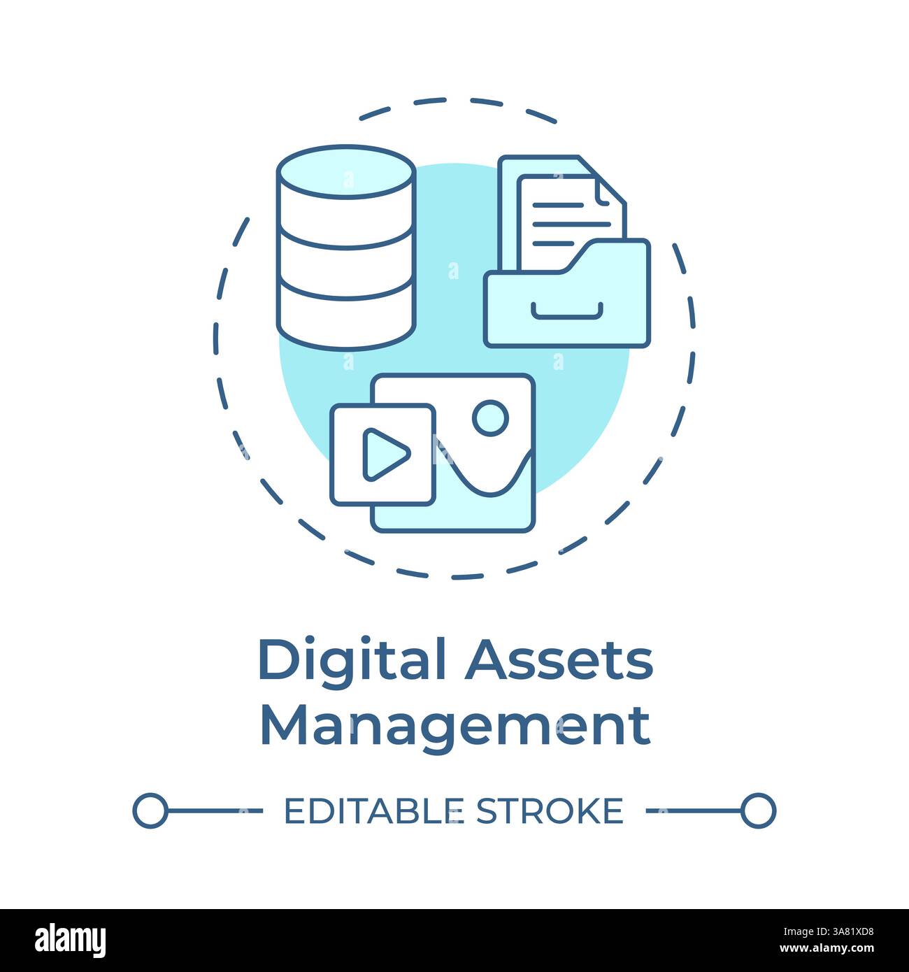 Digital assets management soft blue concept icon Stock Vector Image ...