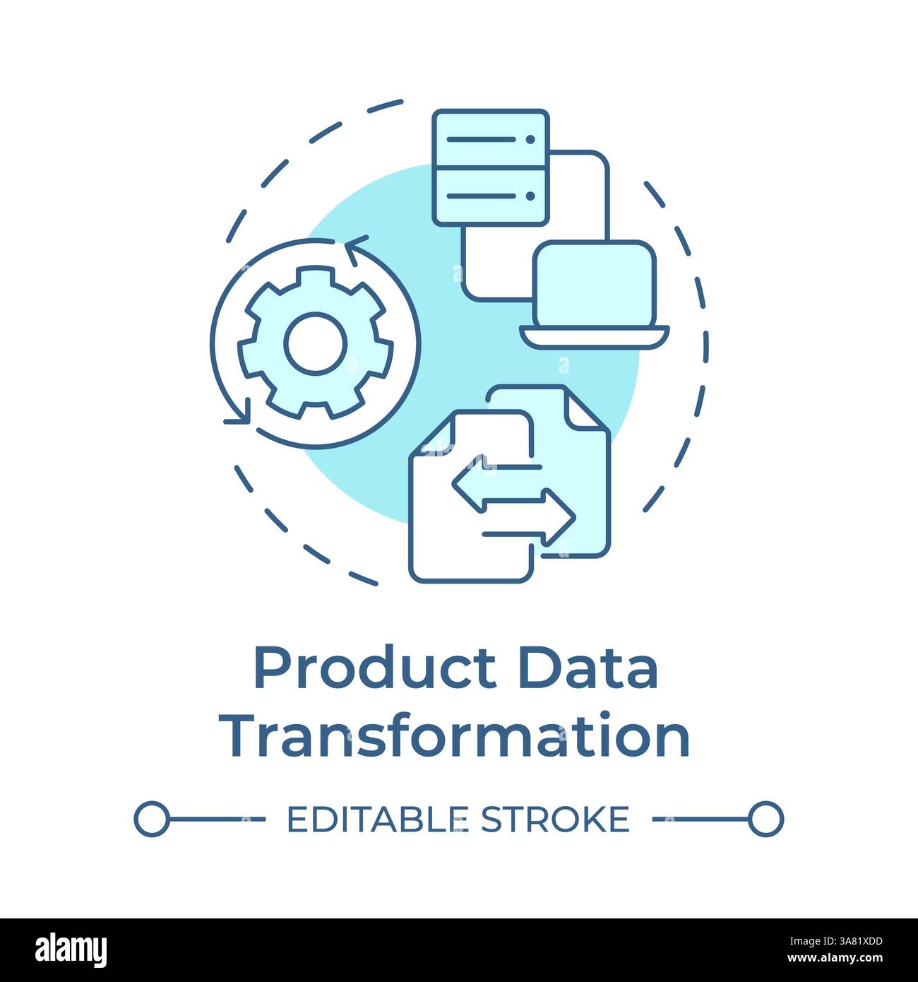 Product data transformation soft blue concept icon Stock Vector Image ...