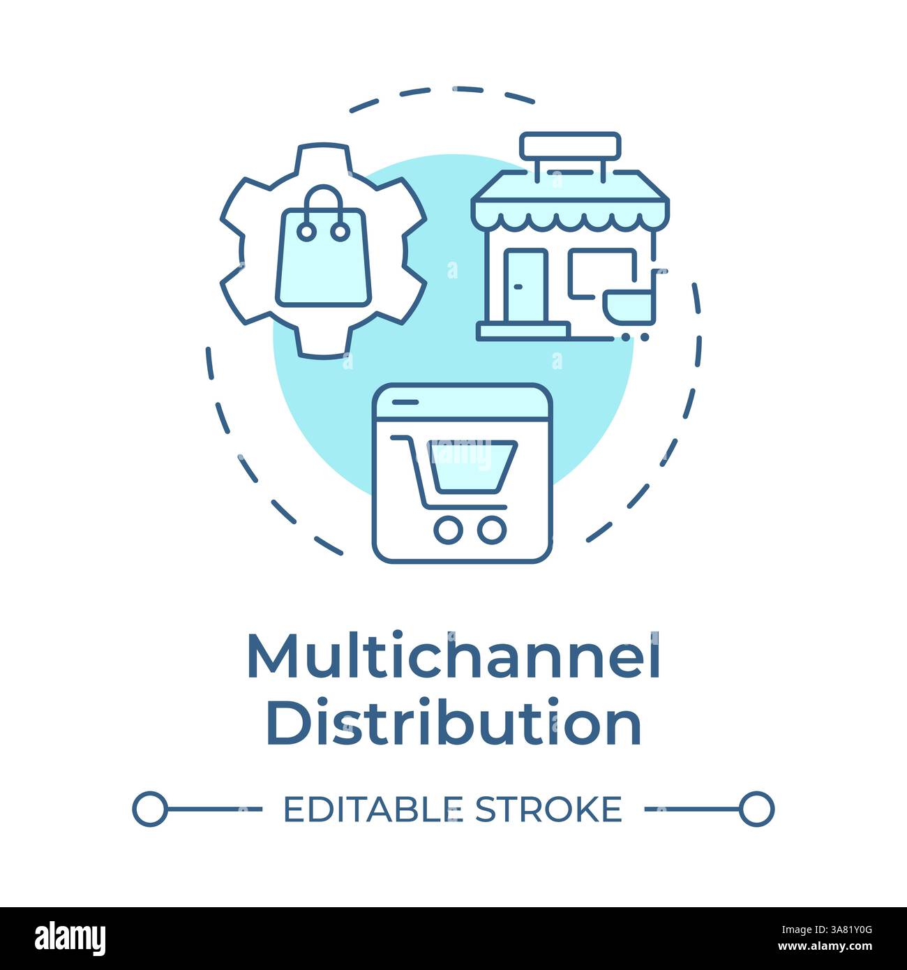 Multichannel distribution soft blue concept icon Stock Vector Image ...