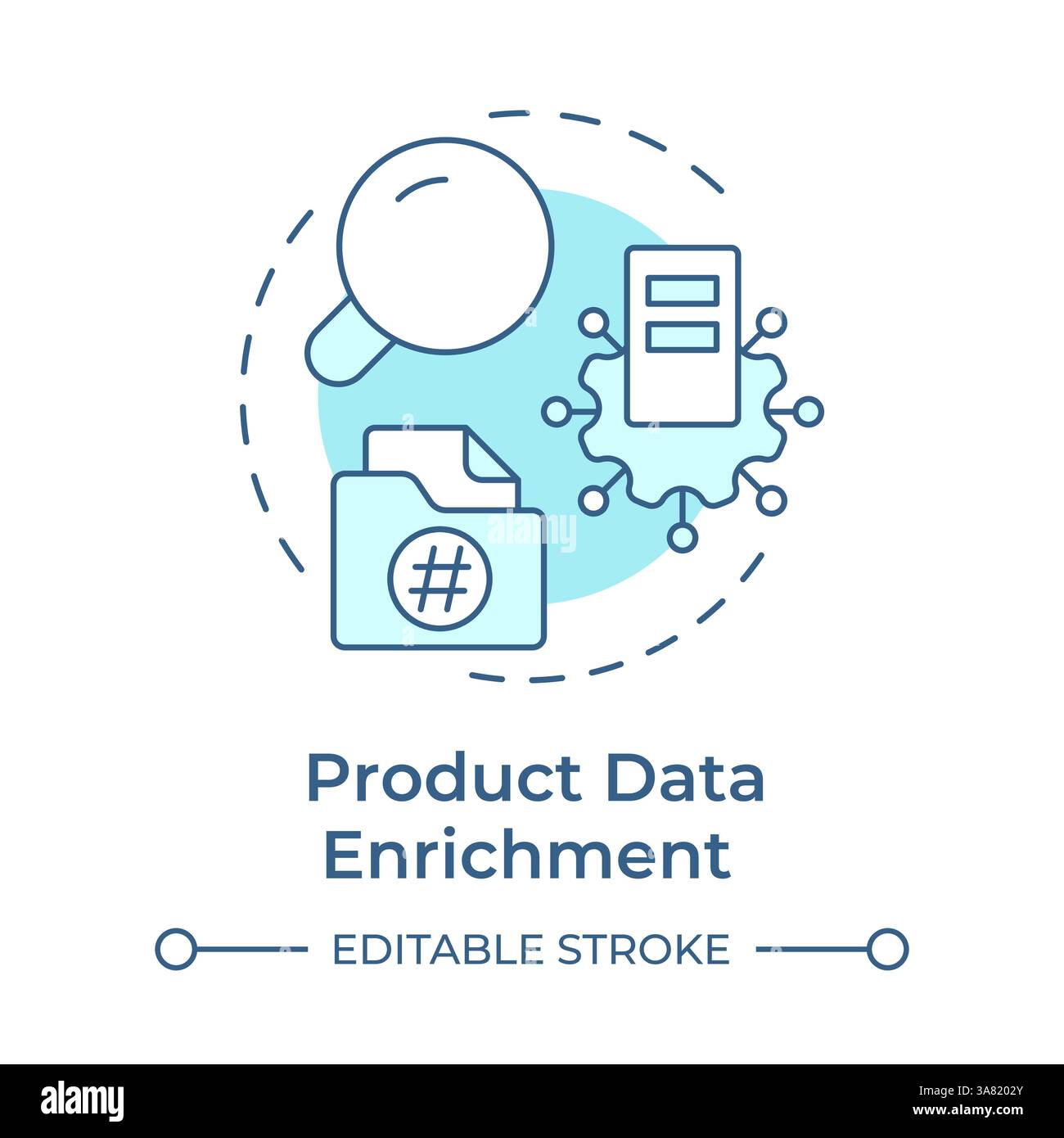 Product data enrichment soft blue concept icon Stock Vector Image & Art ...