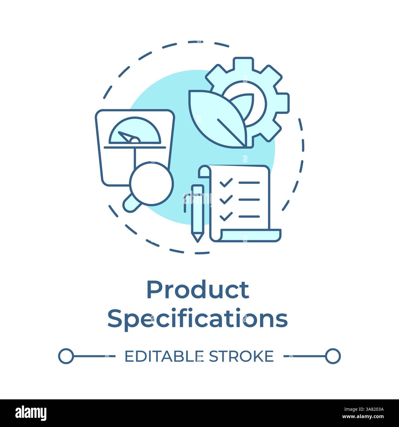 Product specifications soft blue concept icon Stock Vector Image & Art ...