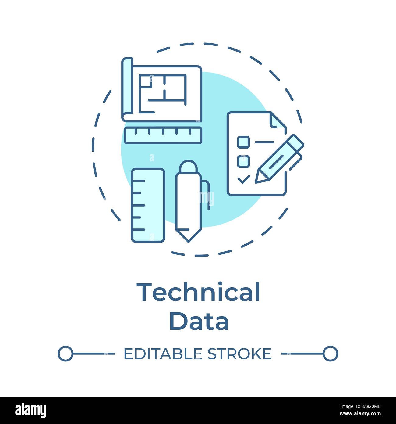 Technical data soft blue concept icon Stock Vector Image & Art - Alamy