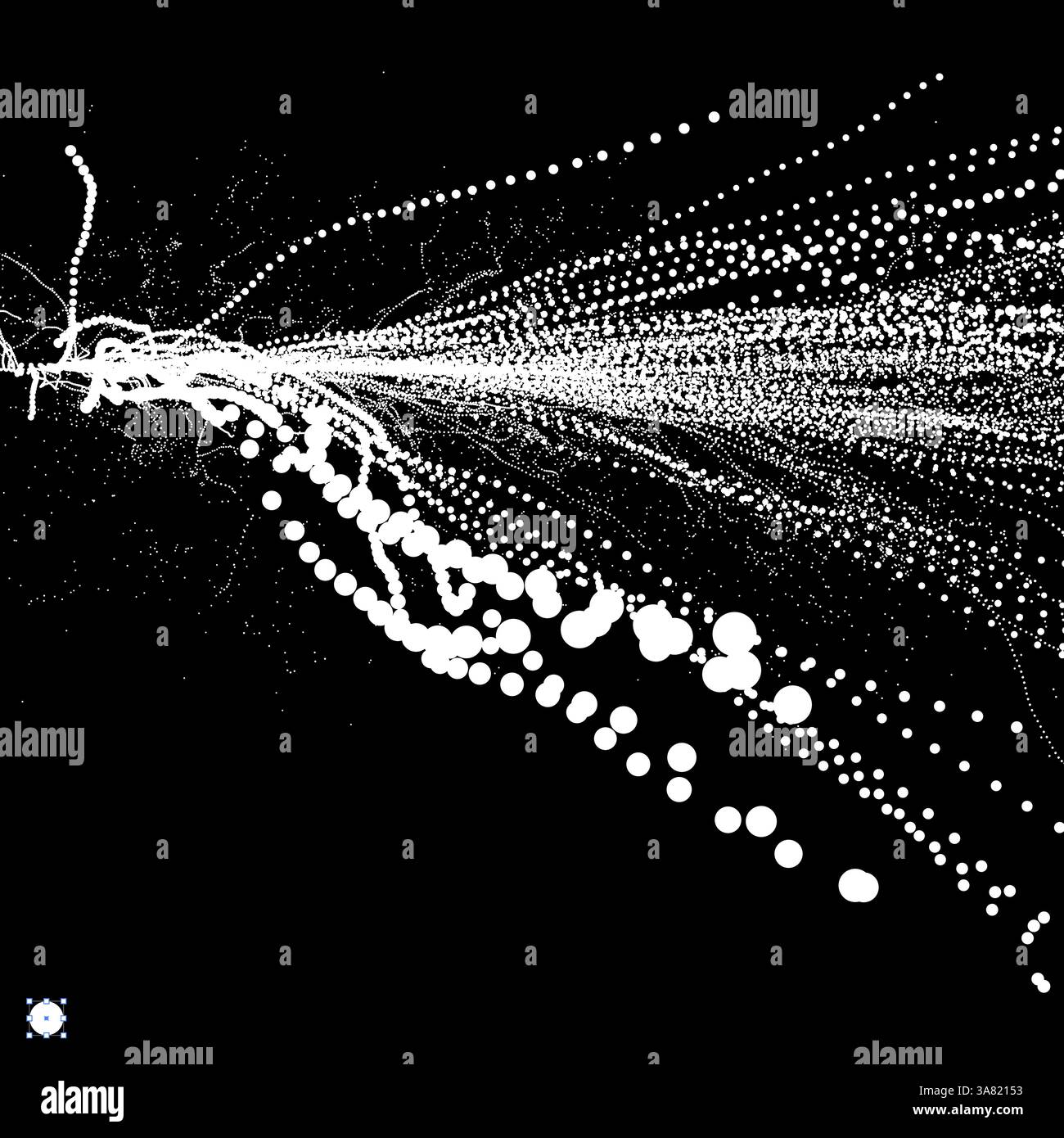 Array with Dynamic Particles. 3D Technology Style. Abstract Background. Vector Illustration ...