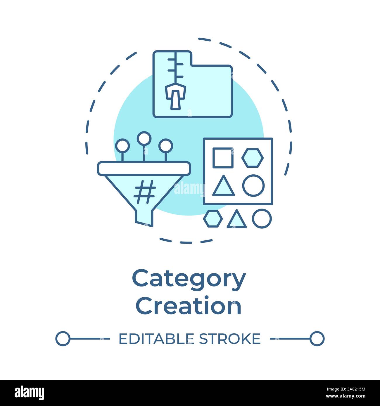 Category creation soft blue concept icon Stock Vector Image & Art - Alamy