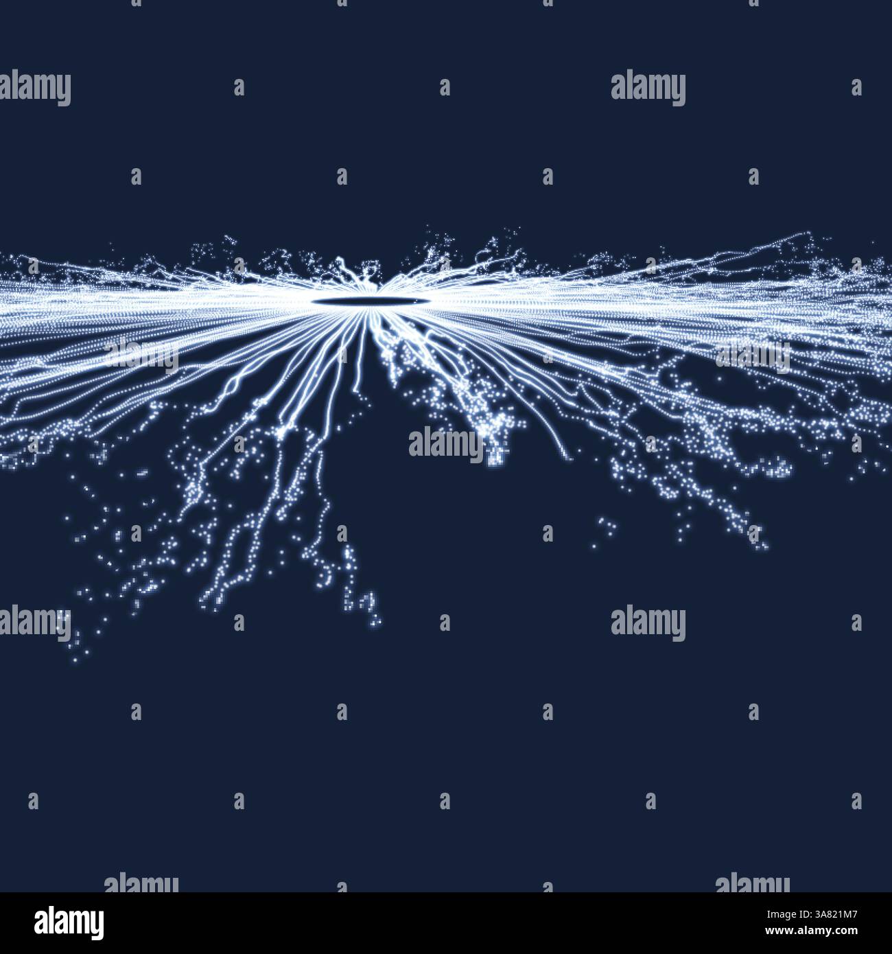 Electricity lighting effects. Array with Dynamic Particles. 3d ...