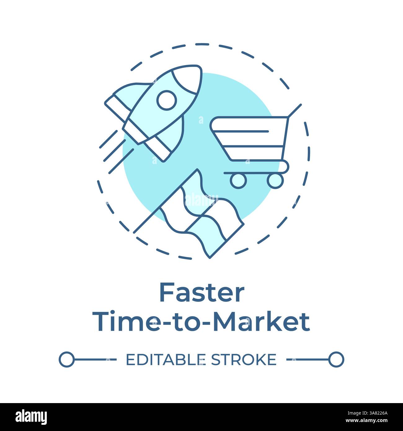 Faster time to market soft blue concept icon Stock Vector Image & Art ...