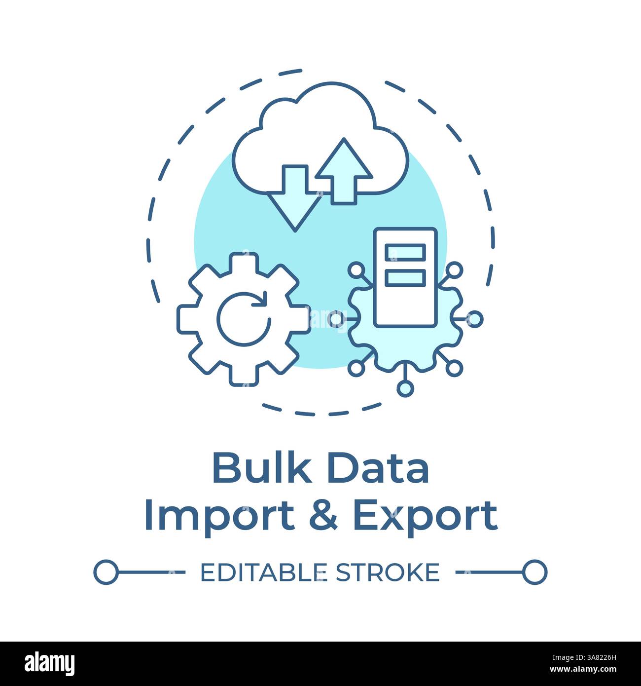 Bulk data import and export soft blue concept icon Stock Vector Image & Art - Alamy