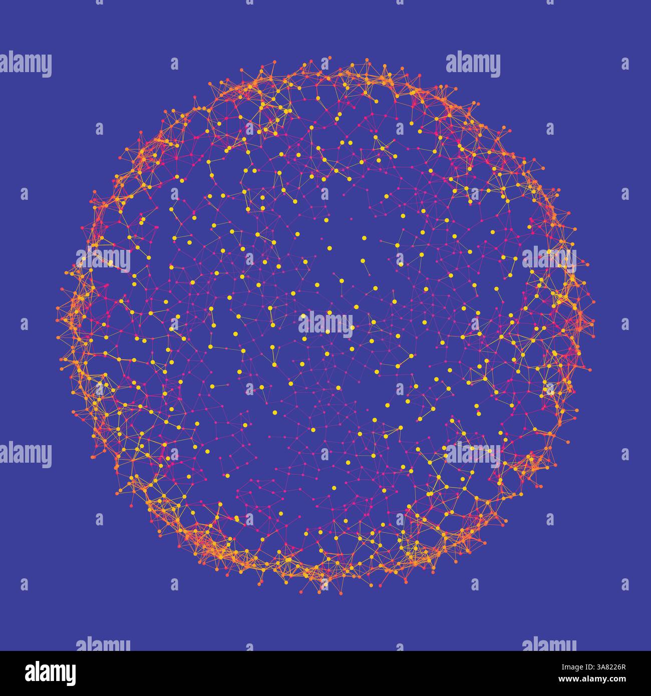 Sphere with Connected Lines and Dots. Global Digital Connections. Globe ...