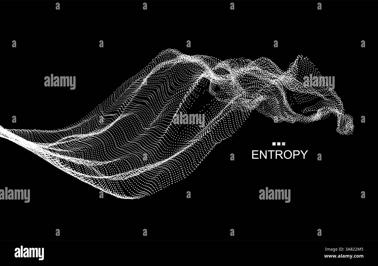 Array with Dynamic Emitted Particles. Water Splash Imitation. Abstract Background. Vector ...
