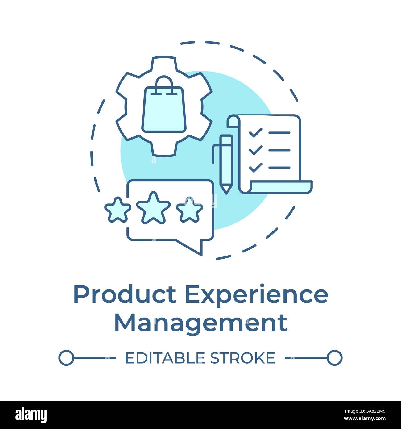 Product experience management soft blue concept icon Stock Vector Image ...
