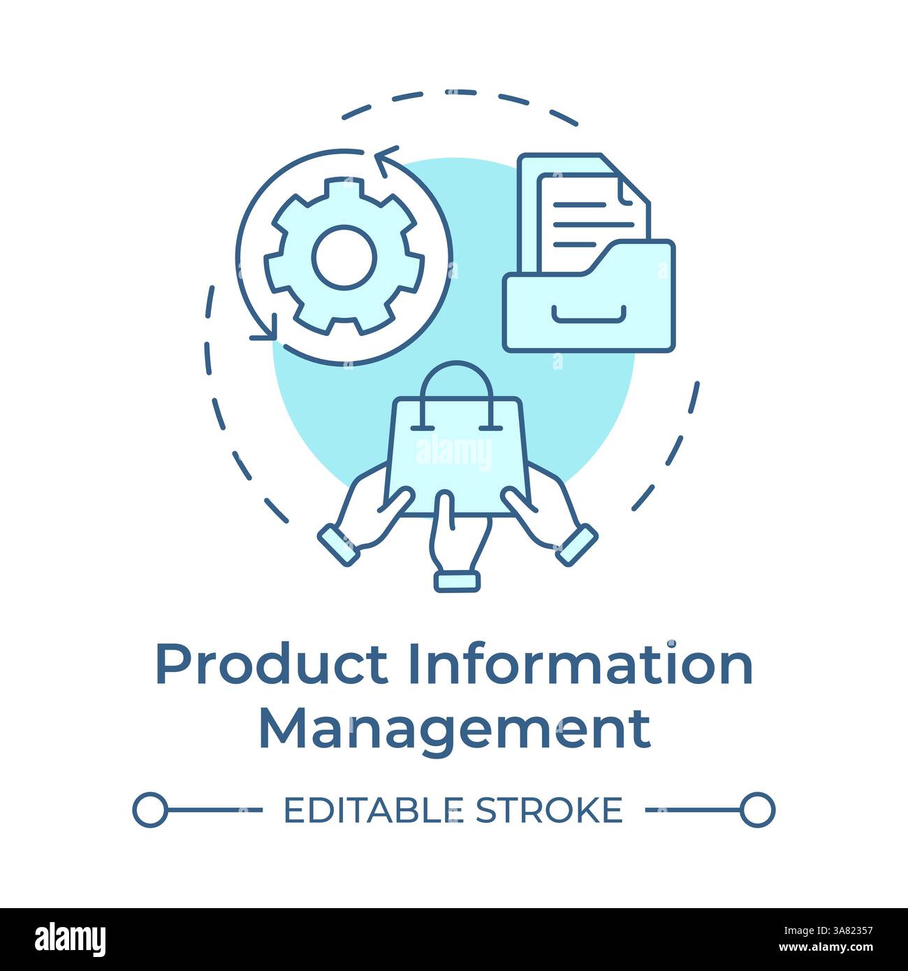 Product information management soft blue concept icon Stock Vector ...