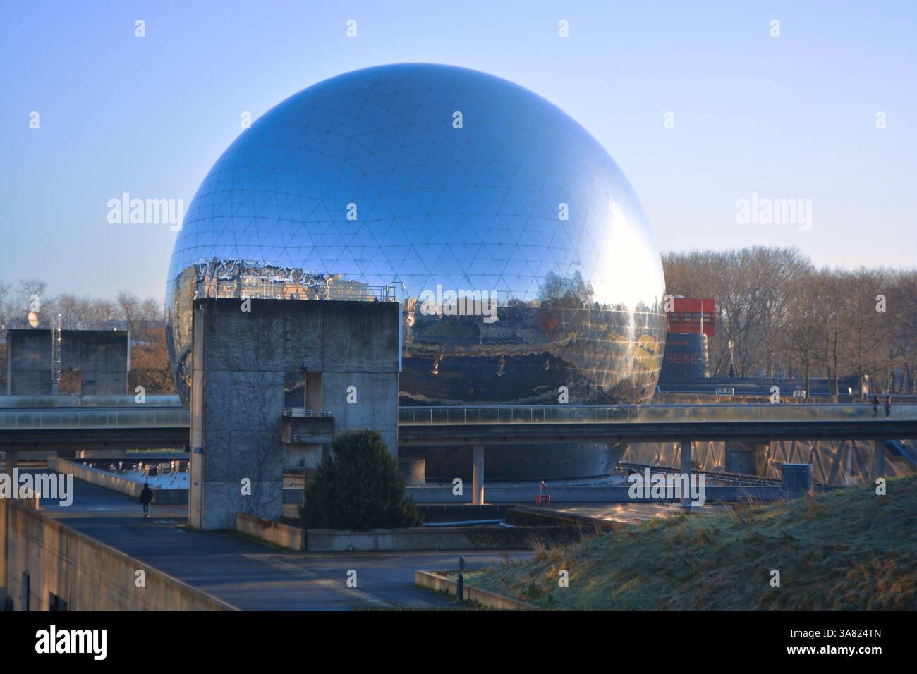 Paris, France, January 2025, view of La Geode a futuristic building ...