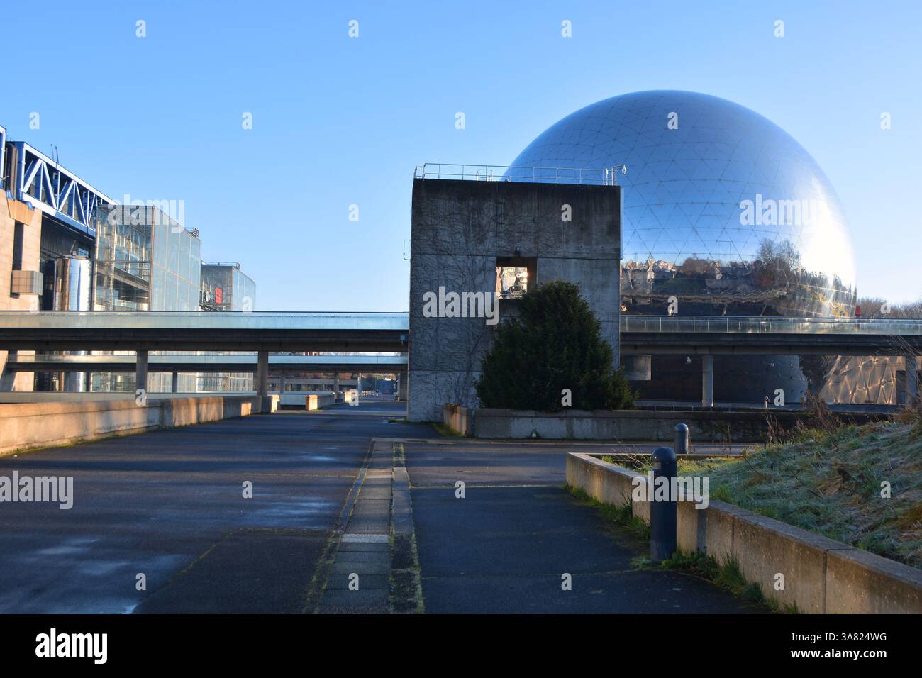 Paris, France, January 2025, view of La Geode a futuristic building ...