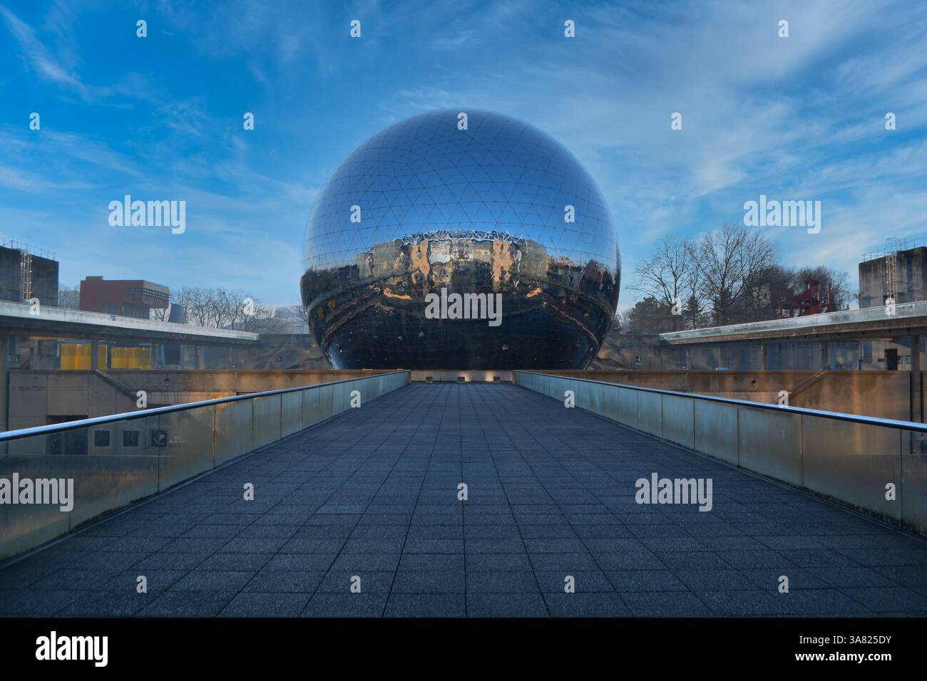 Paris, France, January 2025, view of La Geode a futuristic building ...