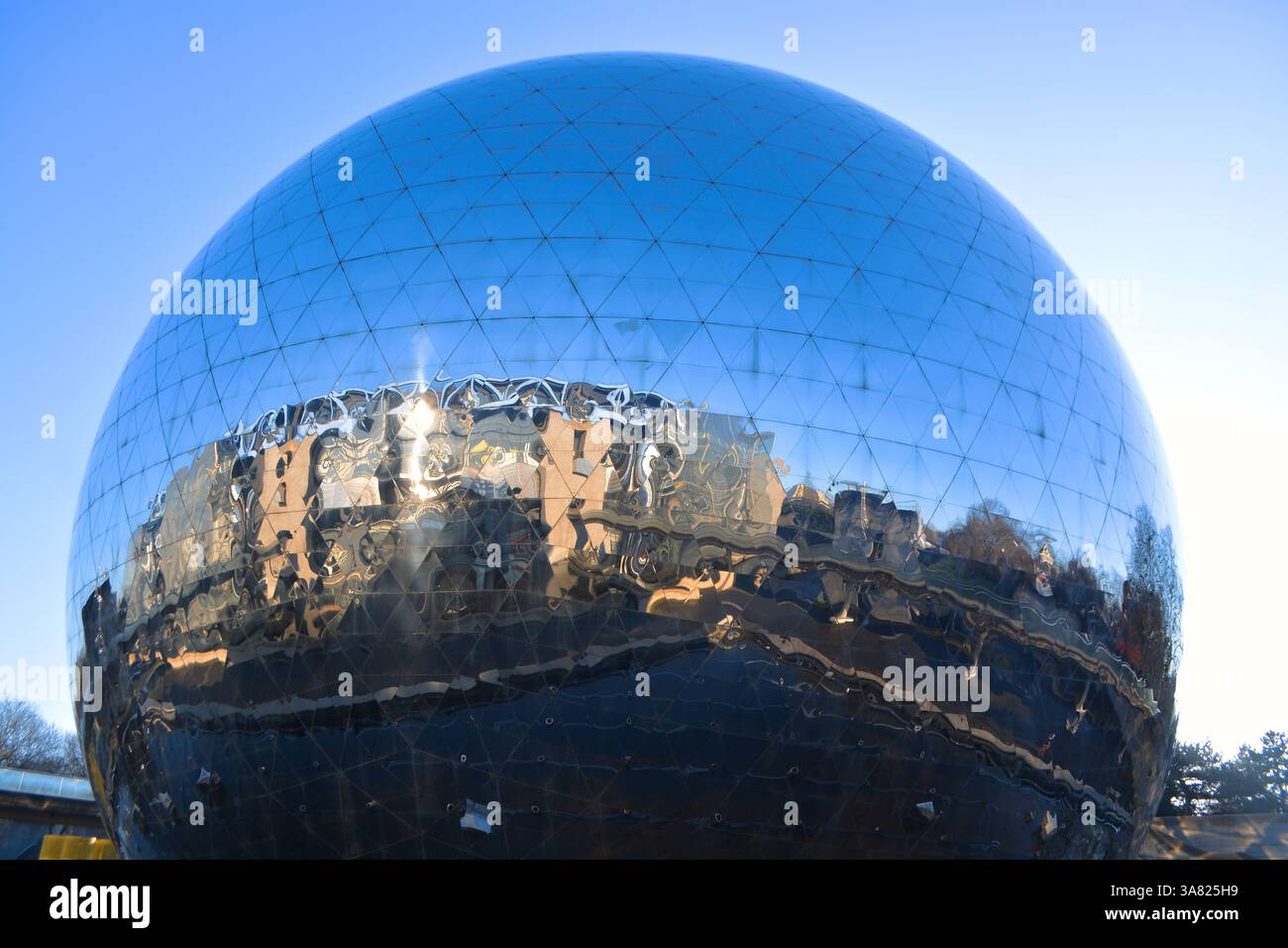 Paris, France, January 2025, view of La Geode a futuristic building ...