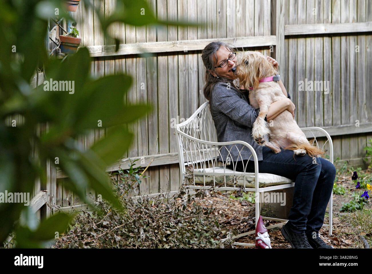 Jan. 30, 2013 - Columbia, SC, USA - Patty Hall, pictured January 30, 2013, adopted Shaggy, a ...