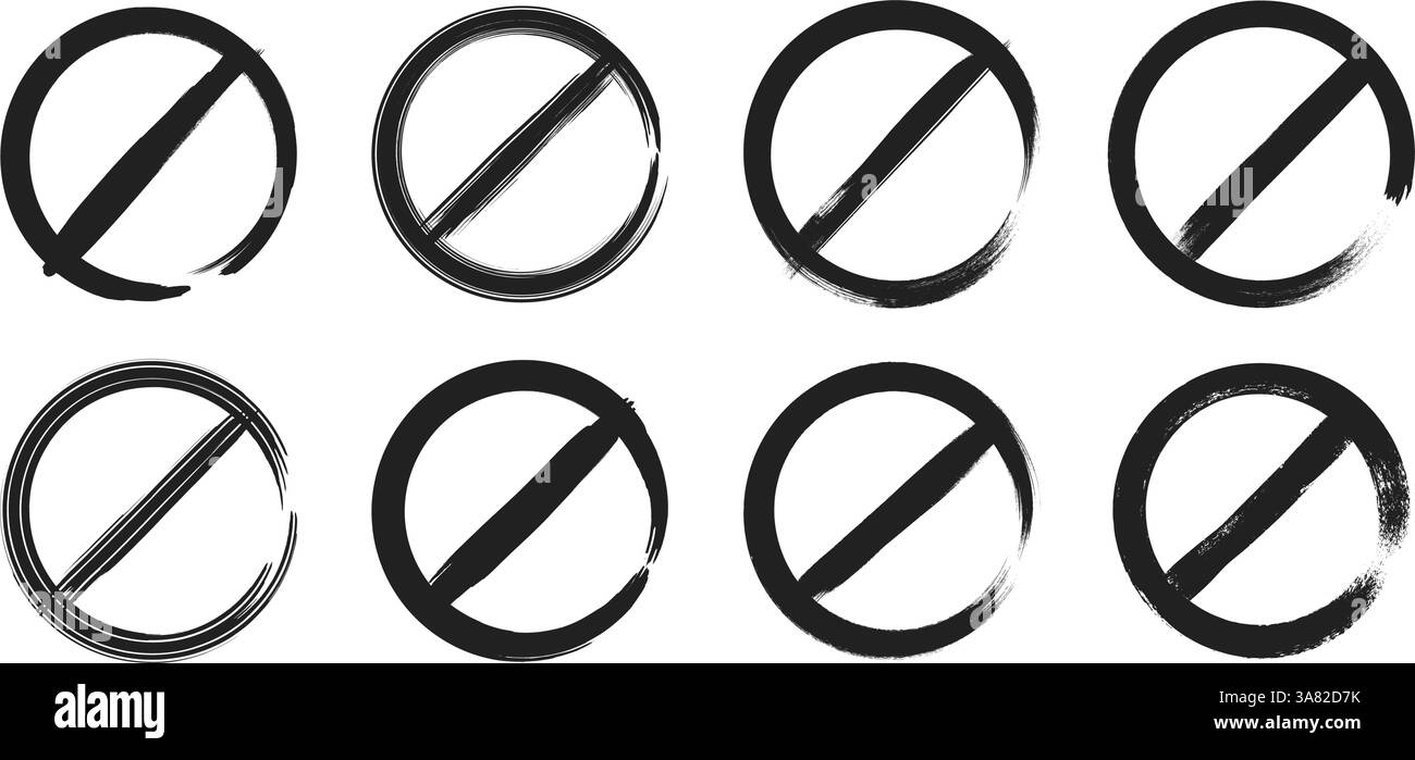 Hand drawn brush paint forbidden vintage grunge style red stop sign ...