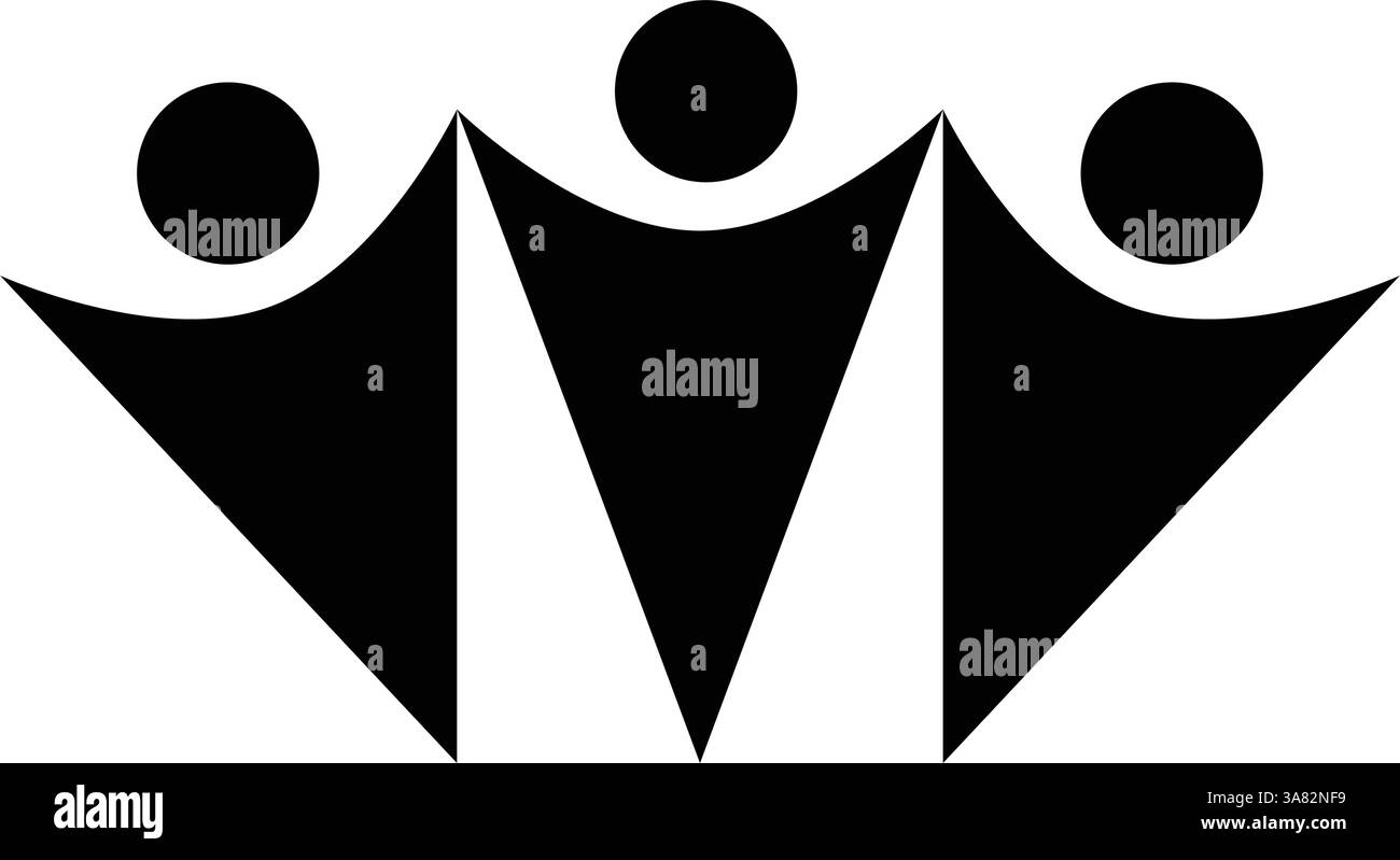 People symbol icon, team of community group connection logo for graphic ...