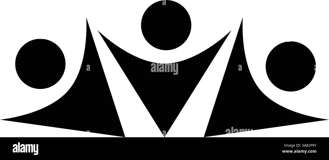 People symbol icon, team of community group connection logo for graphic ...