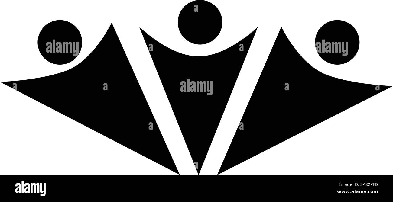 People symbol icon, team of community group connection logo for graphic ...