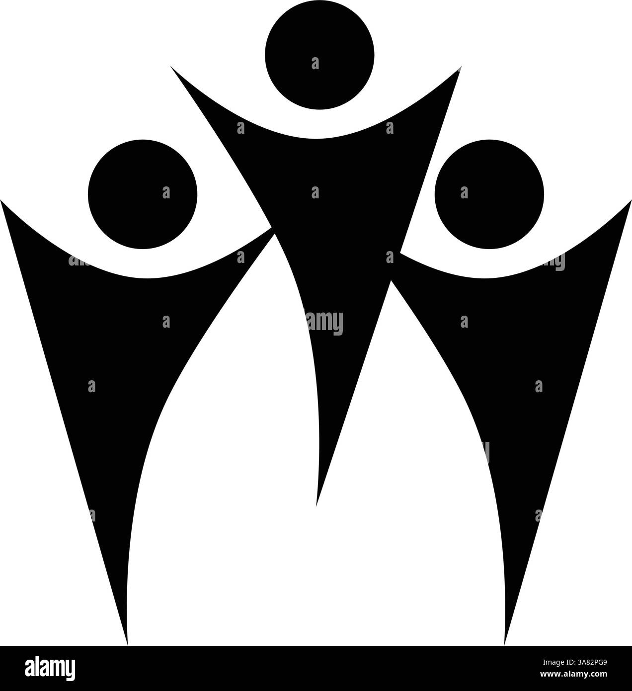 People symbol icon, team of community group connection logo for graphic ...