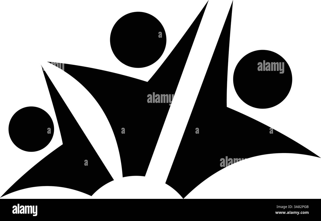 People symbol icon, team of community group connection logo for graphic ...