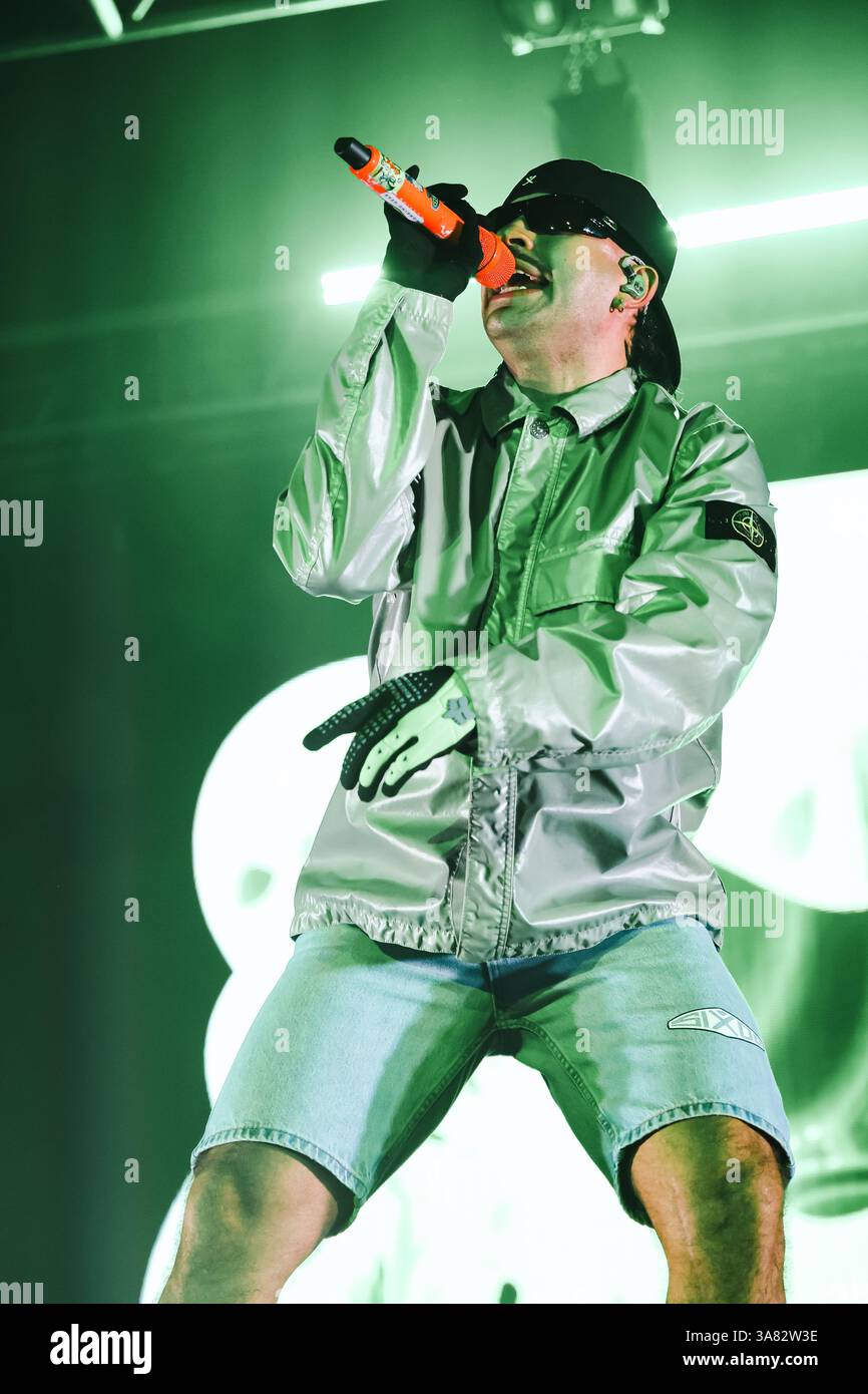 Milan, Italy. 28th Mar, 2025. Milan, Feid performs in concert during ...