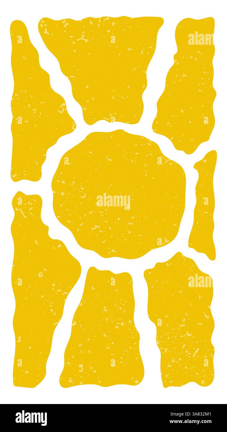 Boho yellow retro groovy sun background Stock Vector Image & Art - Alamy