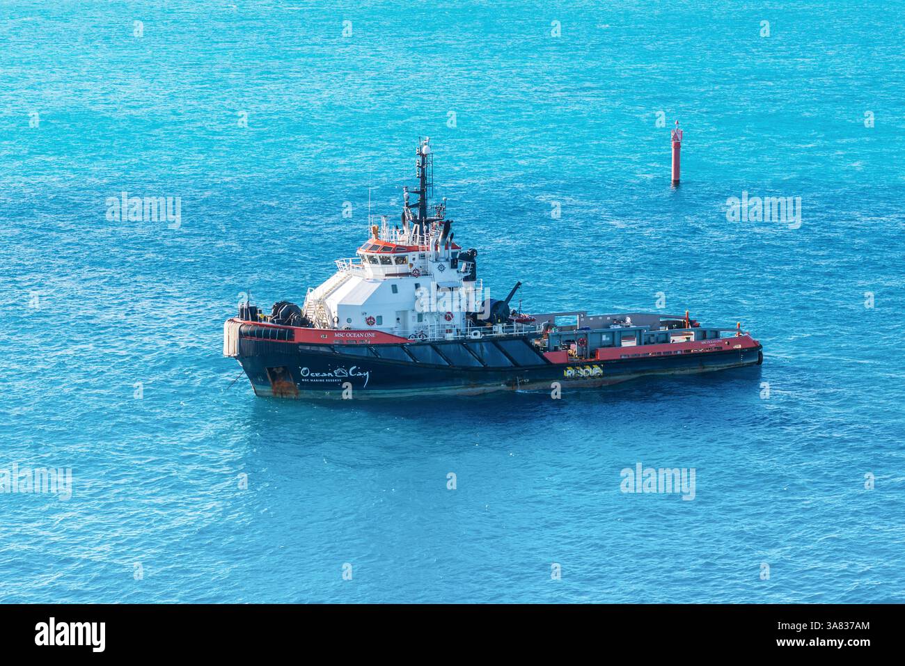 Ocean Cay MSC Marine Reserve, The Bahamas - April 6, 2024: Tugboat MSC ...